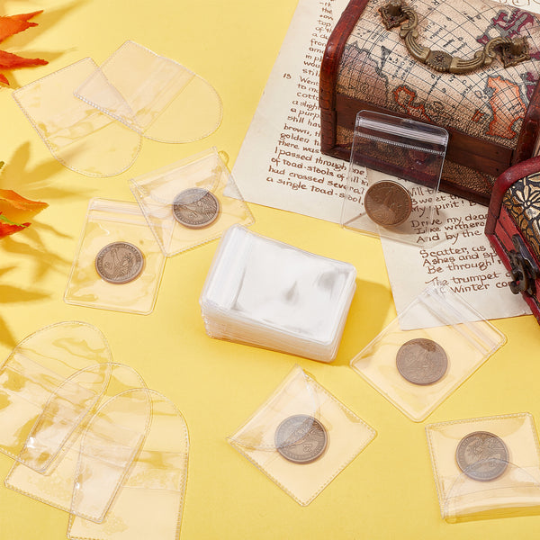 CRASPIRE 1 Bag 100 Pcs Single Pocket Coin Flips 2 Styles Individual ...