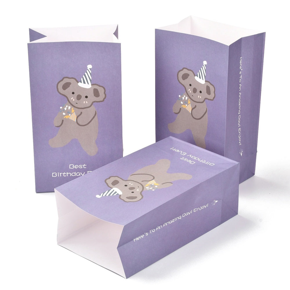 CRASPIRE 2 Bag Rectangle Paper Bags, Animal Pattern with Stickers ...