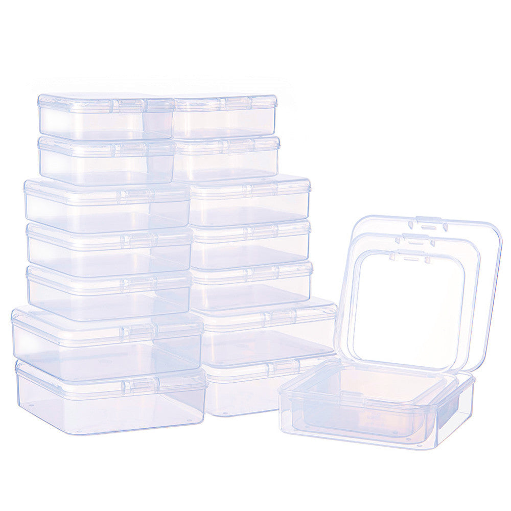 CRASPIRE 1 Set 27 PACK Mixed size Rectangle Mini Clear Plastic Bead ...