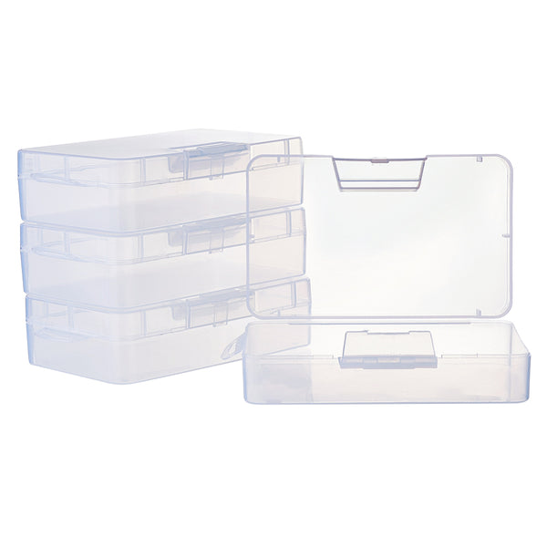 CRASPIRE 4 pcs 4 Pack 16x9x4cm Large Clear Plastic Box Container Clear ...