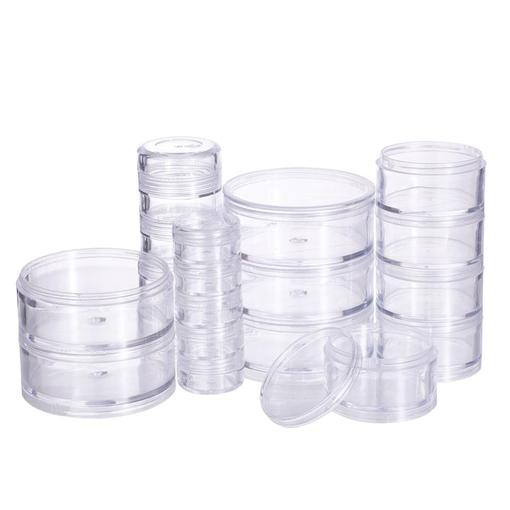 CRASPIRE 1 Box Mixed Size Stackable Round Plastic Containers 4 Column(5 ...