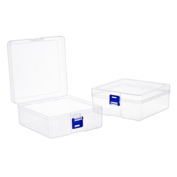 CRASPIRE 2 pcs 2 Pack Clear Plastic Beads Storage Containers Boxes with ...
