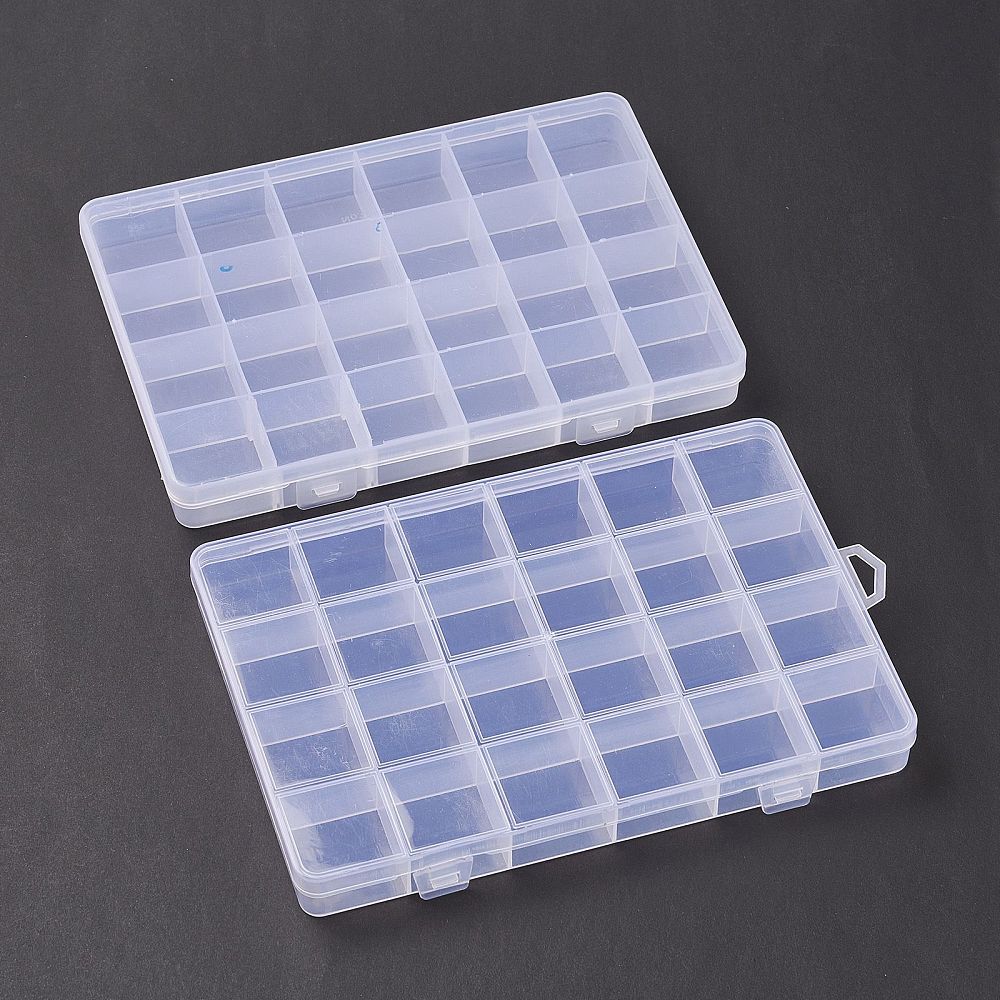 CRASPIRE 28 pcs Plastic Bead Storage Containers, 24 Compartments ...