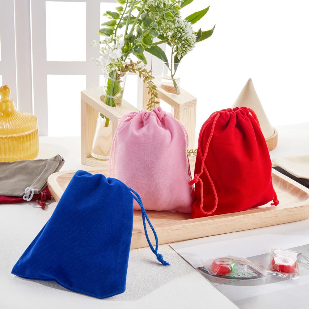 Craspire 1 Set 18 Pcs Velvet Bags, Drawstring Jewelry Pouches Rectangle ...